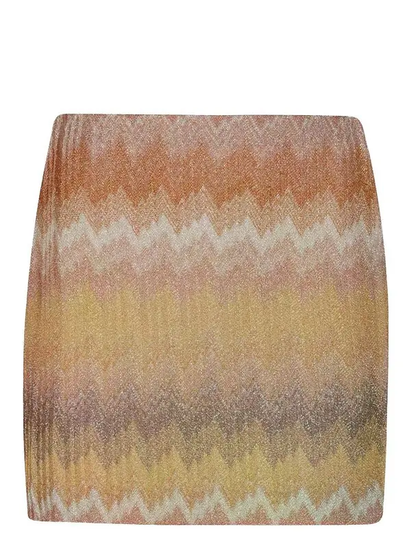 Missoni Zigzag-knit Metallic Skirt - Orange
