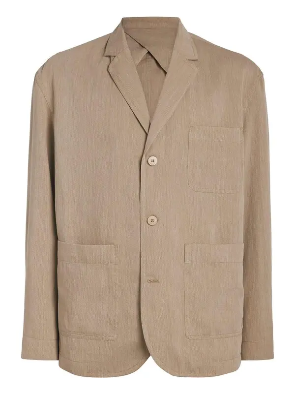Jacquemus Linen-blend Boxy Blazer - Beige