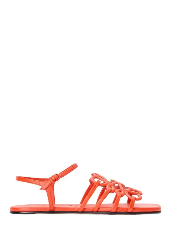Loewe X Paula's Ibiza Anagram Petal Leather Sandals - Gold