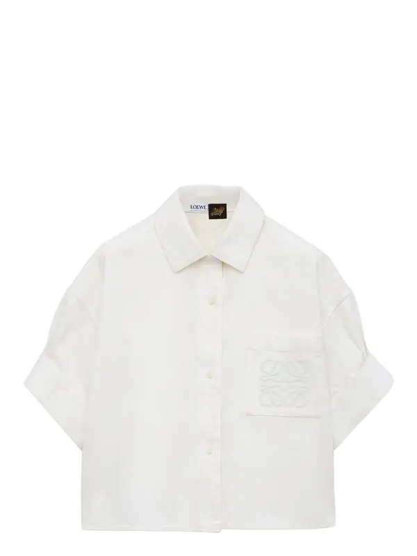 Loewe X Paula's Ibiza Denim Anagram Shirt - White