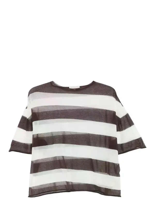Antonelli Firenze Margherita Striped T-shirt - Brown