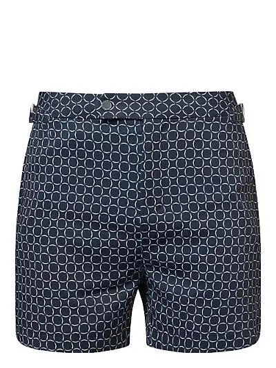 RAITH Tailored Waist-adjuster Swim Shorts - Ifni Printnavy/ecru