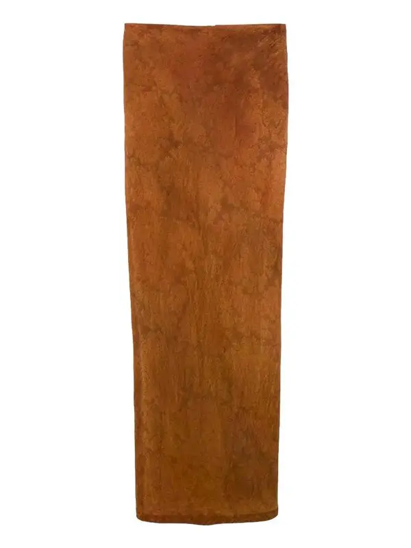 KINYAN LAM Floral Embroidered Maxi Skirt - Brown