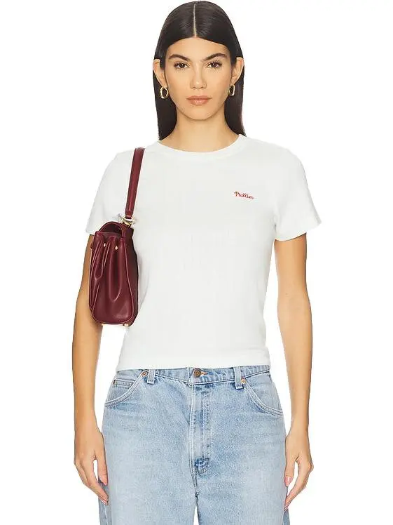 Terez X Revolve Pointelle Baby Tee - White