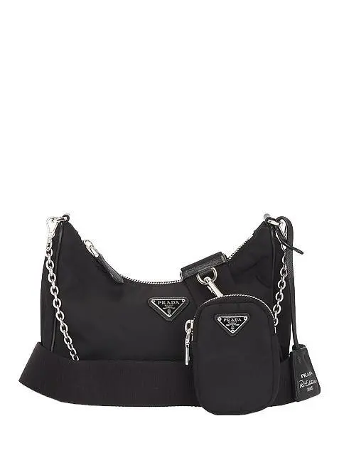 FWRD RENEW Prada Re-edition 2005 Re-nylon Shoulder Bag - Black
