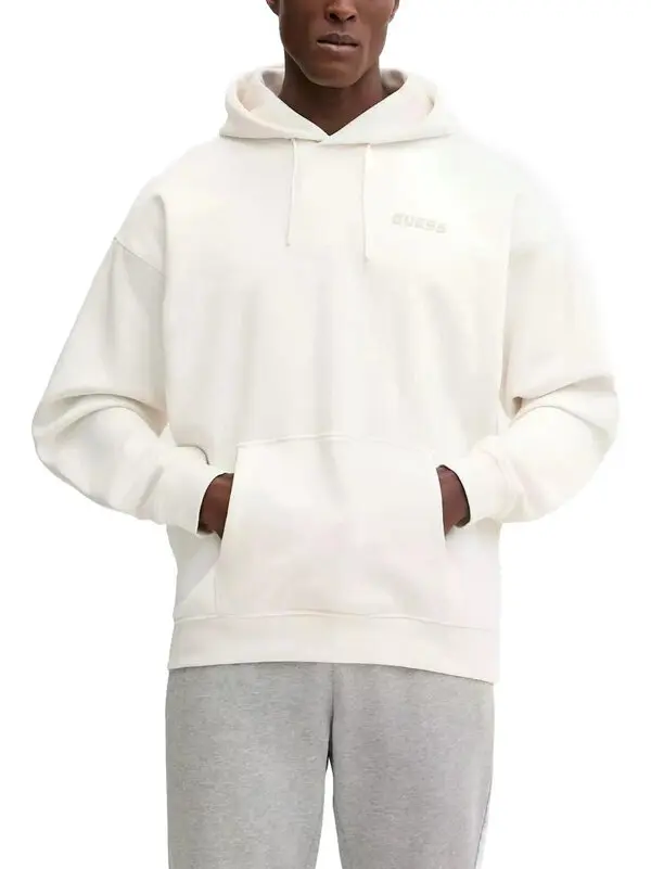 Guess Pouch-pocket Hoodie - White