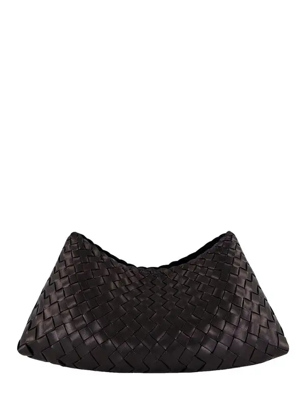 Dragon Diffusion Comporta Woven Leather Clutch - Black