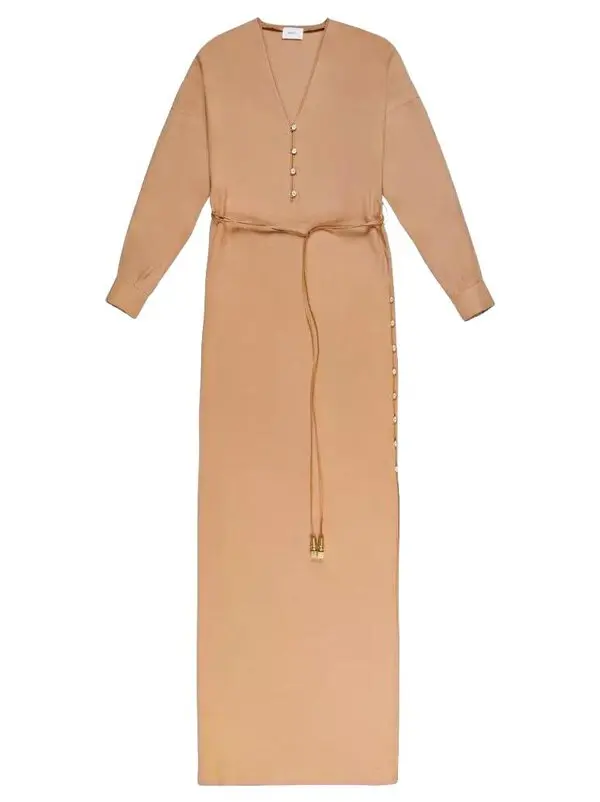 Bally V-neck Maxi Dress - Neutrals