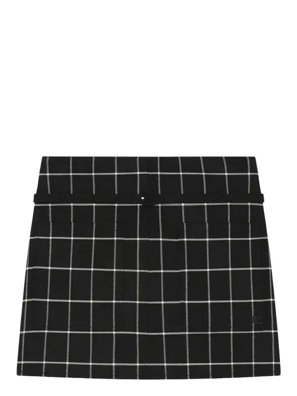 COURREGES Checked Mini Skirt - Black
