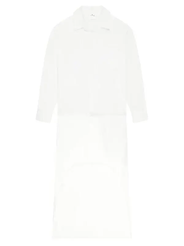 COURREGES Polo-collar Asymmetrical Dress - White