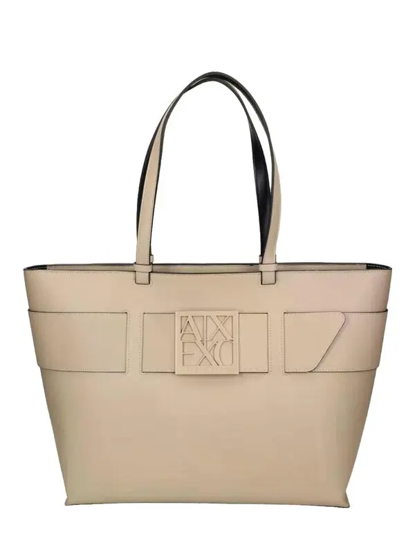 Armani Exchange Logo-plaque Tote Bag - Neutrals