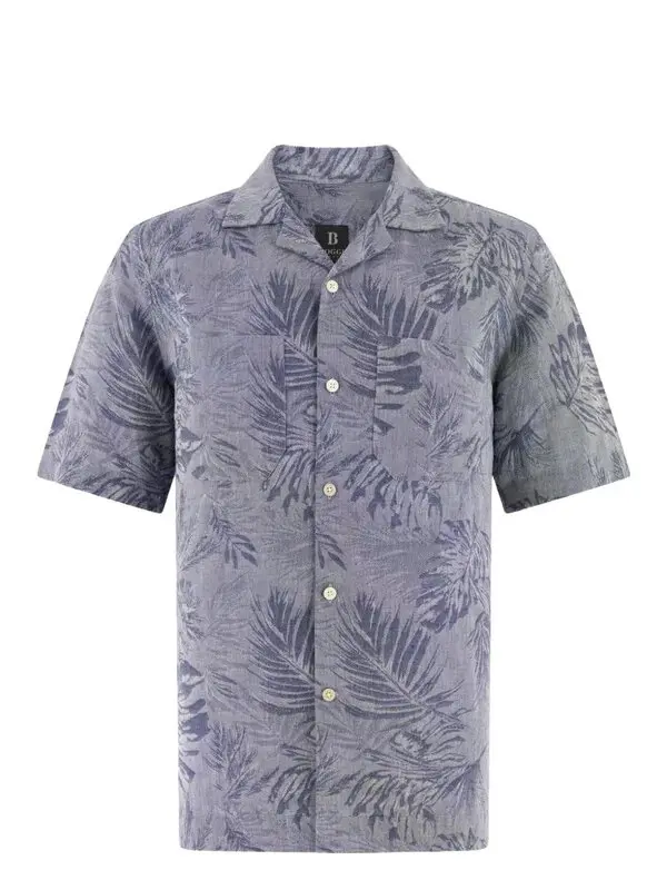 Boggi Milano Tropical-pattern Shirt - Blue