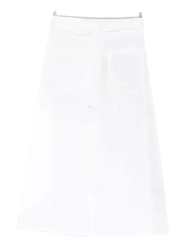 TOTEME Belted A-line Skirt With Patch Pockets - White