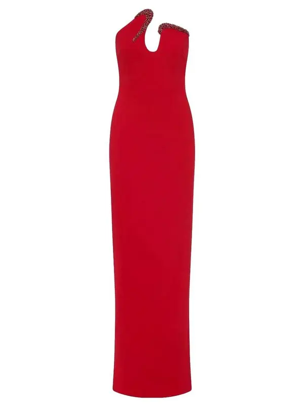 Rachel Gilbert Tessa Embellished Strapless Gown - Red