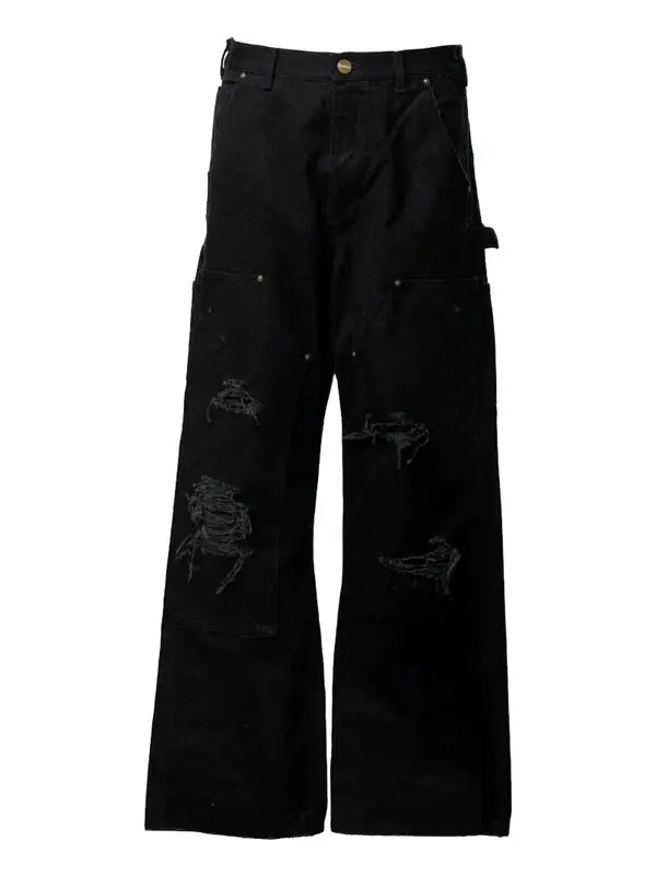 KAMIYA Boro Distressed Trousers - Black