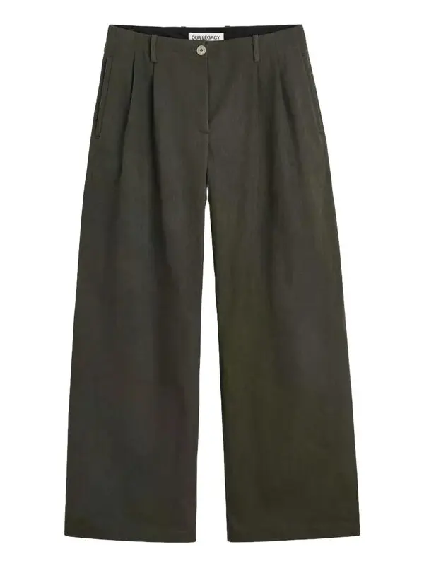 Our Legacy Pleated Wide-leg Trousers - Green