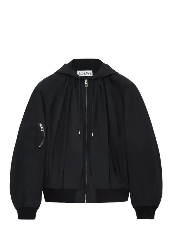 Loewe Pleated Hooded Jacket - Black