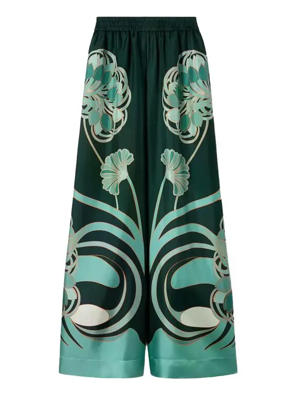 La DoubleJ Floral-print Palazzo Pants - Green