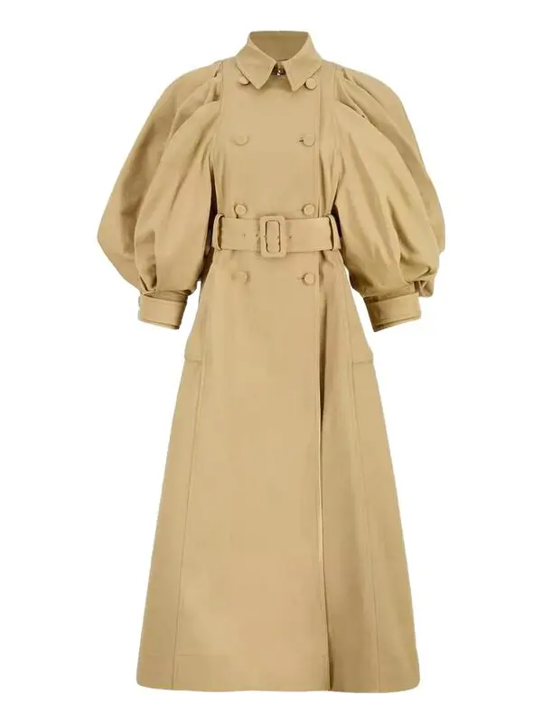 Gabriela Hearst Aeon Puff-sleeve Trench Coat - Neutrals
