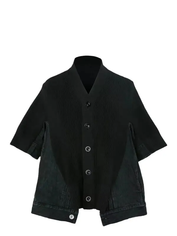 Sacai Panelled-design Cardigan - Black