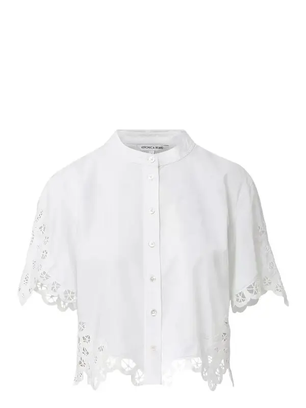 Veronica Beard Aleck Broderie Anglaise Shirt - White