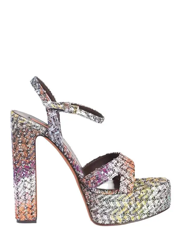 Missoni Chevron Knit Sandals - Silver