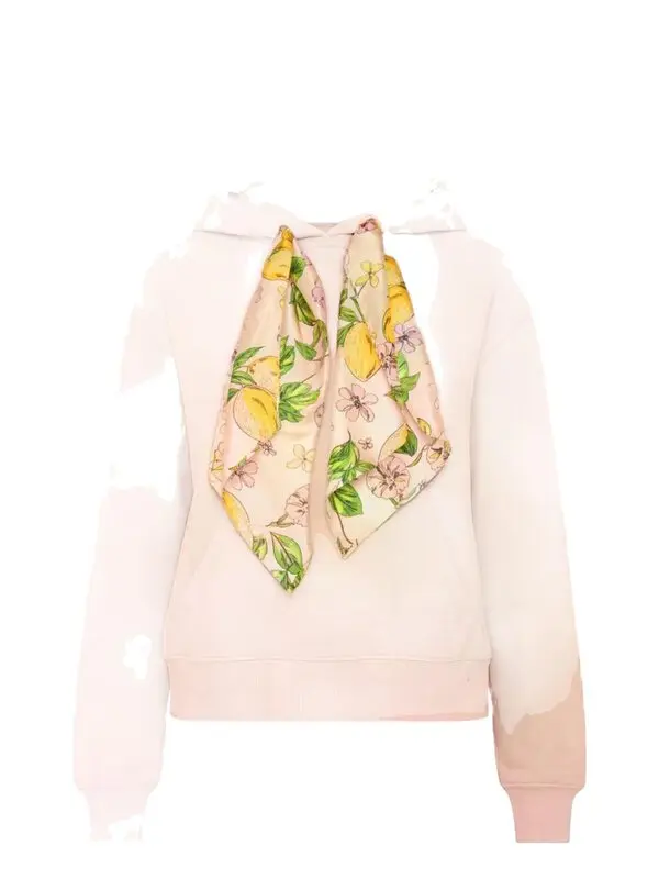 MOTHER Shrunken Boxy Cravat Hoodie - Pink