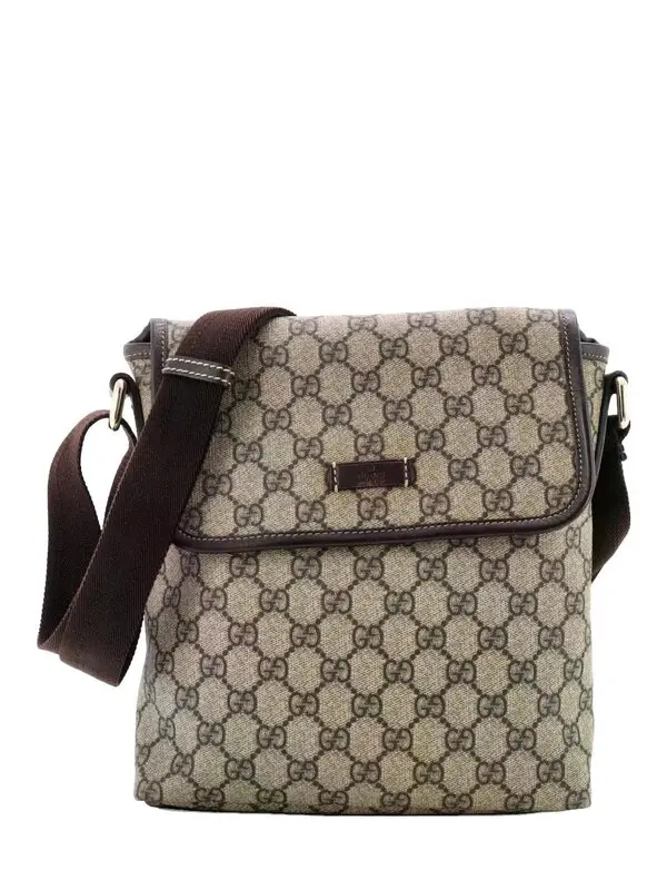 Gucci Flap Messenger Gg Coated Canvas Small Crossbody Bag - Brown