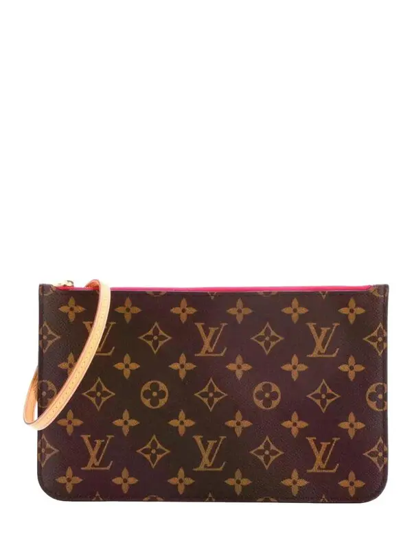LOUIS VUITTON Neverfull Pochette Monogram Canvas Large Pouch - Brown
