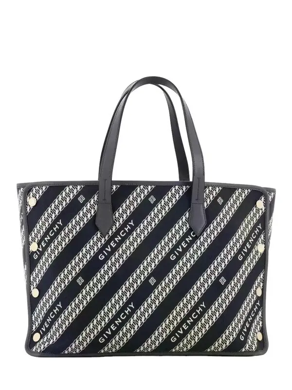 Givenchy Bond Shopper Logo Jacquard Canvas Medium Tote Bag - Blue