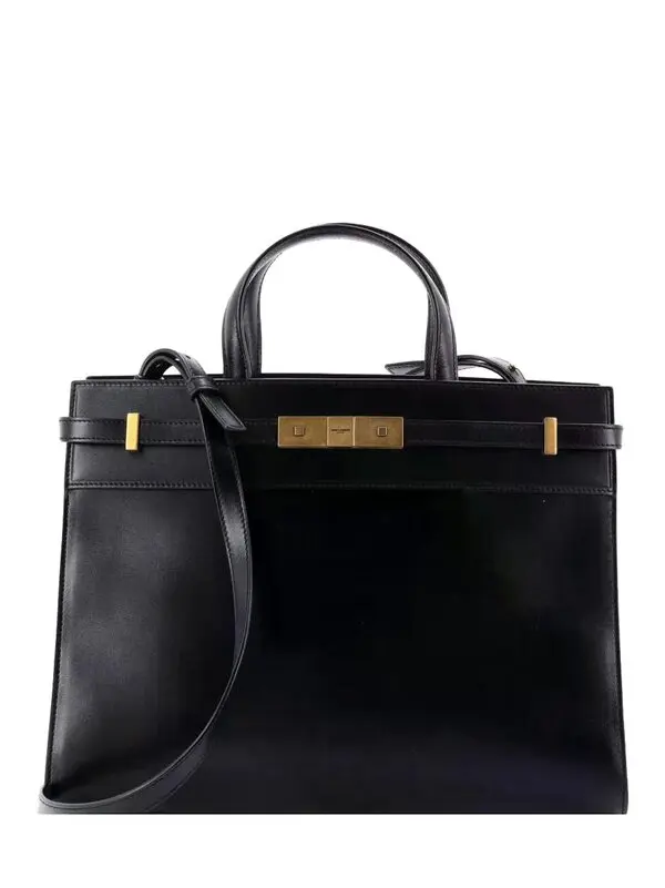 Saint Laurent Manhattan Small Leather Tote - Black