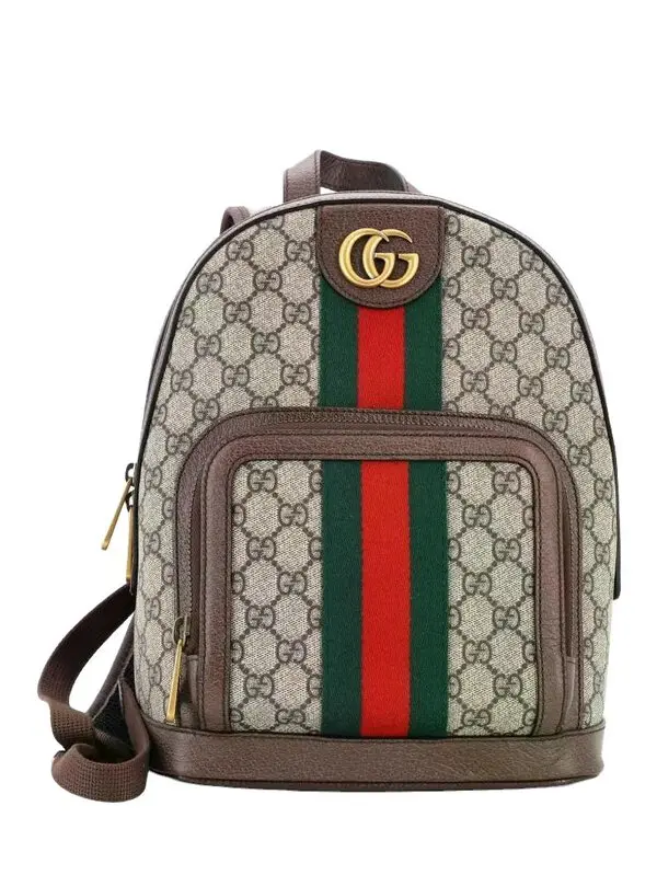 Gucci Ophidia Gg Coated Canvas And Leather Small Backpack - Brown