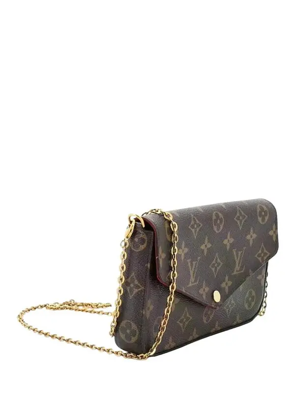 LOUIS VUITTON Felicie Pochette Monogram Canvas Crossbody Bag - Brown