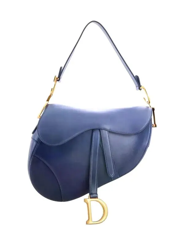 Dior Saddle Handbag Gradient Leather Medium Satchel - Blue