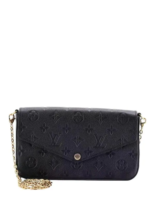LOUIS VUITTON Felicie Pochette Monogram Empreinte Leather Crossbody Bag - Black
