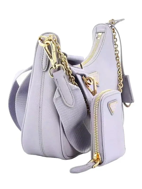 Prada Re-edition 2005 Saffiano Leather Shoulder Bag - Purple