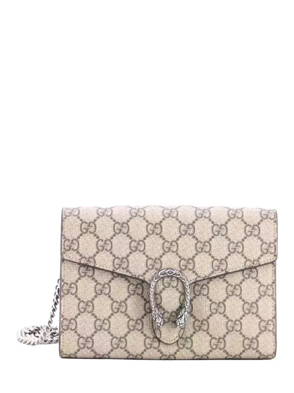 Gucci Dionysus Gg Coated Canvas Chain Wallet - Brown