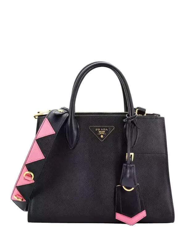 Prada Paradigme Tote Saffiano Leather Medium Satchel - Black
