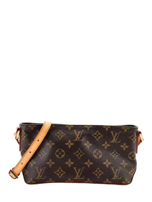 LOUIS VUITTON Trotteur Handbag Monogram Canvas Crossbody - Brown
