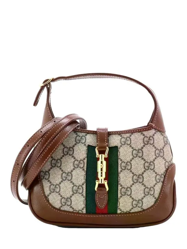 Gucci Jackie 1961 Gg Coated Canvas Mini Hobo Bag - Brown