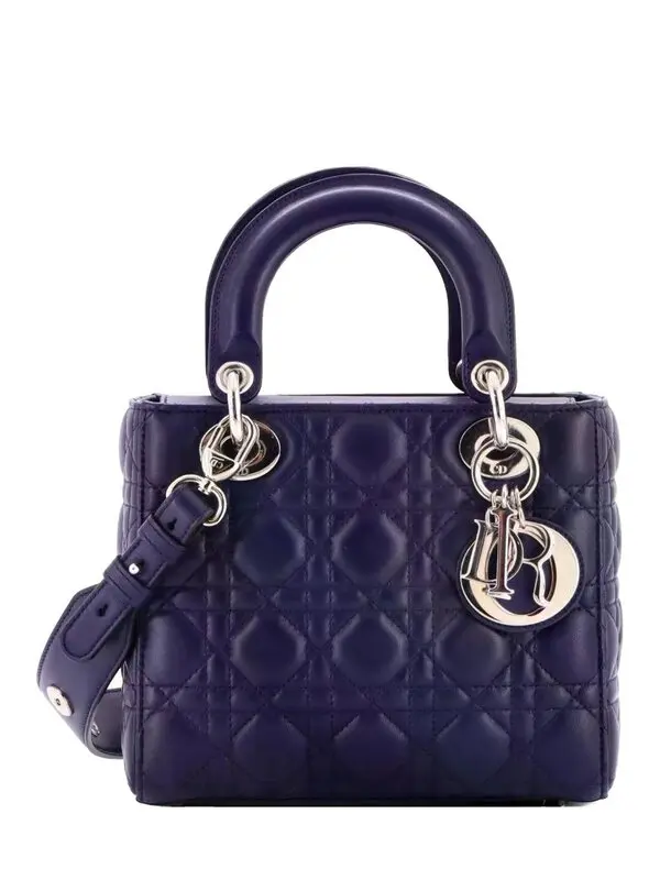 Dior My Lady Cannage Quilt Lambskin Satchel - Blue