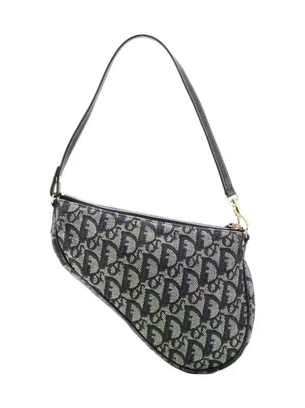 Dior Vintage Diorissimo Canvas Mini Saddle Bag Clutch - Blue