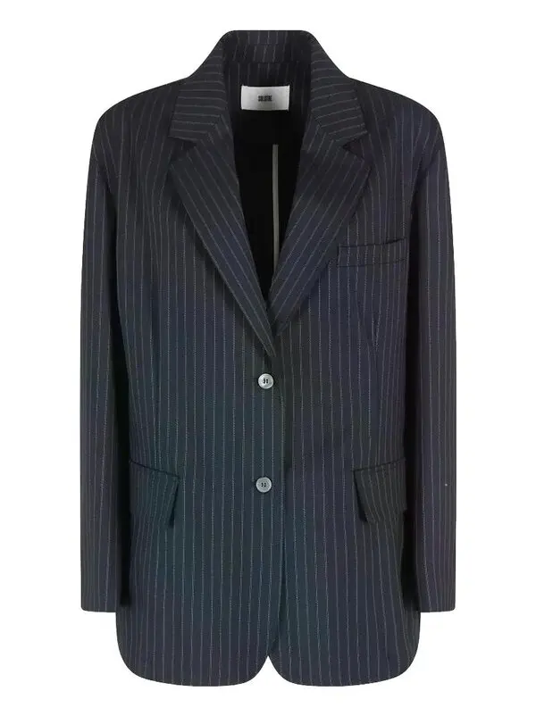 SOLOTRE Pinstripe-patterned Blazer - Blue