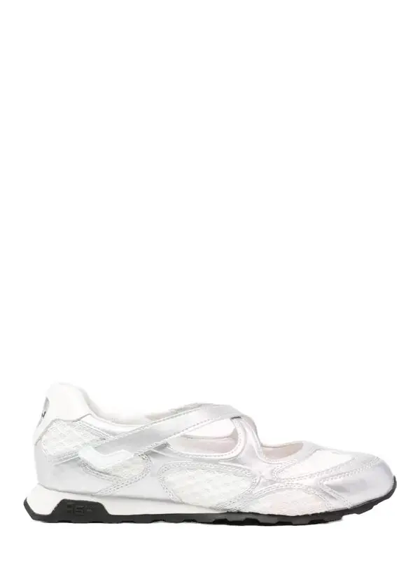 Ash Mesh Panelled Crossover-strap Sneakers - Silver
