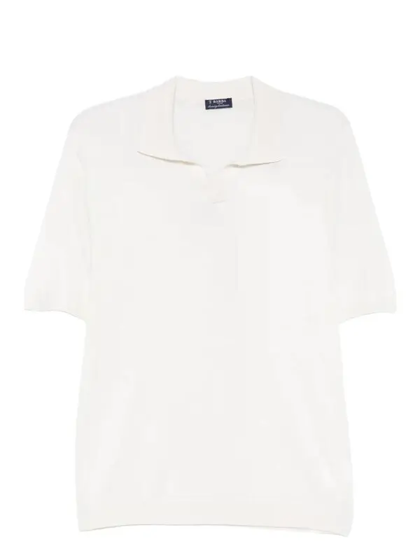 BARBA NAPOLI Fine-knit V-neck T-shirt - Neutrals