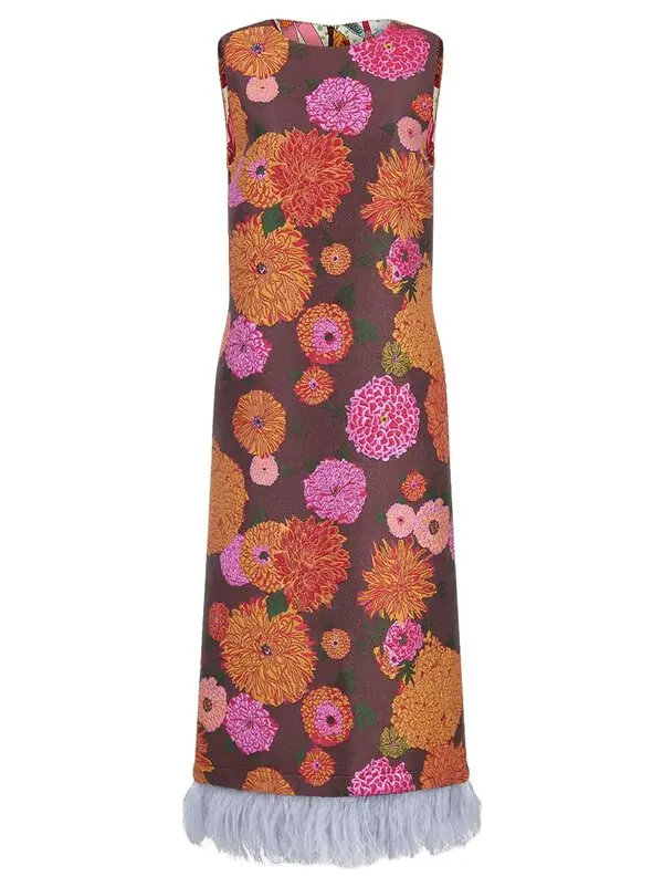La DoubleJ Floral Column Maxi Dress - Orange