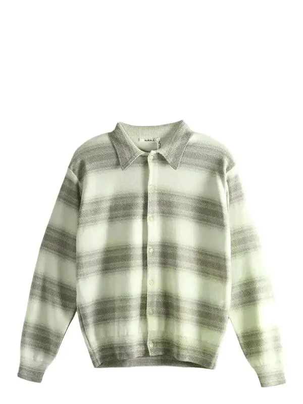 Auralee Striped Cardigan - Neutrals