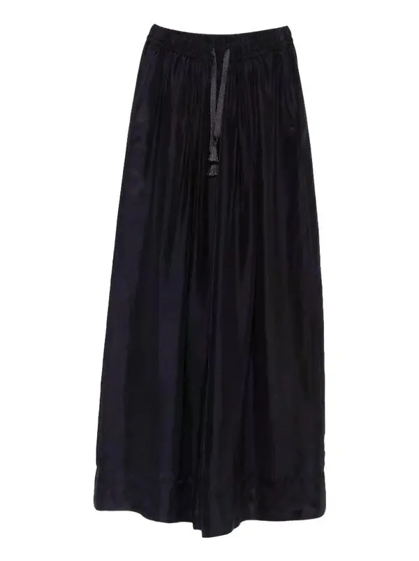 FORTE_FORTE Silk Drawstring Palazzo Pants - Blue