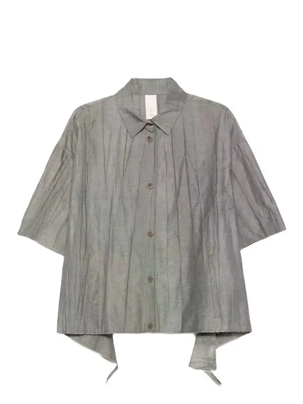 Soh Pleated Short-sleeve Shirt - Grey