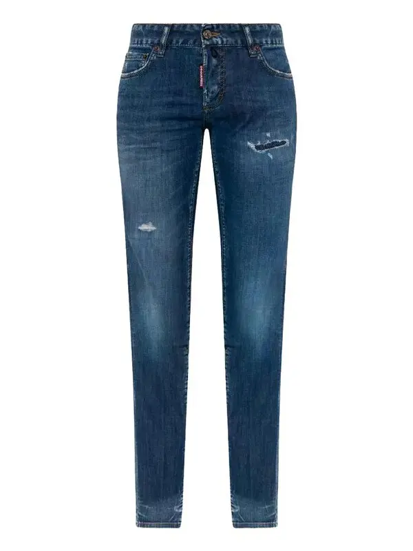 Dsquared2 Jenna Distressed Slim Fit Jeans - Blue